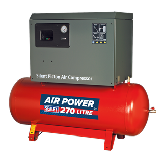 Compressor 270L Belt Drive 7.5hp 3ph 2-Stage with Cast Cylinders Low N ...